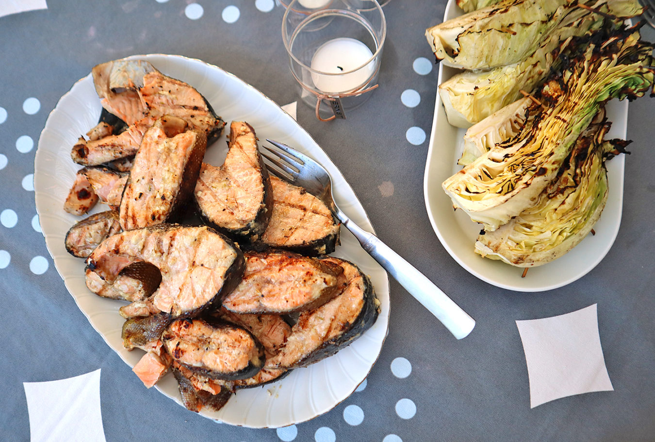 Grillad röding och spetskål med kall gräslökssås - Anna Jonasson ...