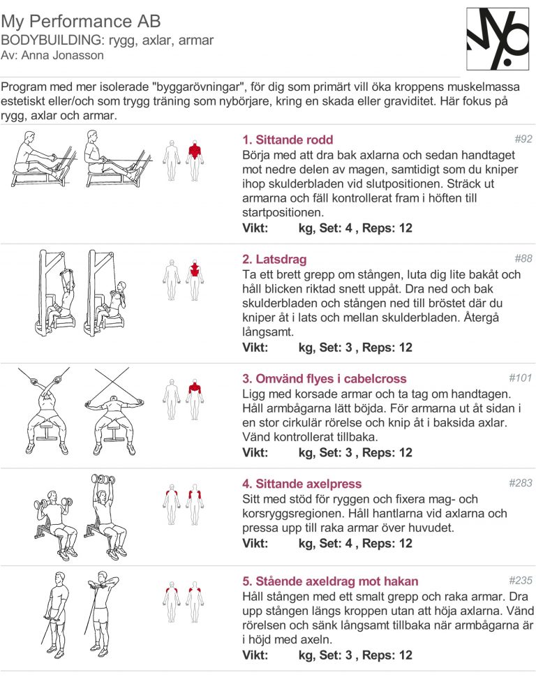 Basic bodybuilding – 2 program för olika delar av kroppen - Anna ...