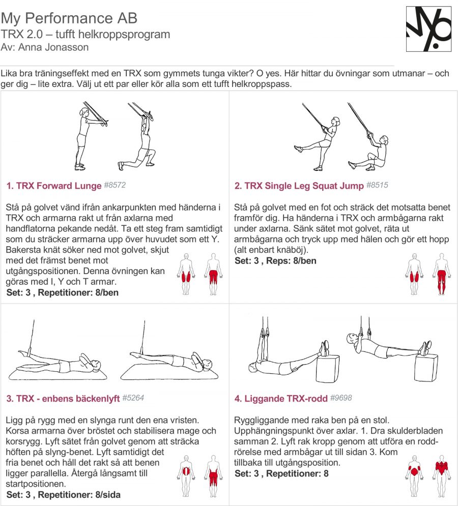 Helkroppspass med TRX – 2 program i olika nivåer - Anna Jonasson ...
