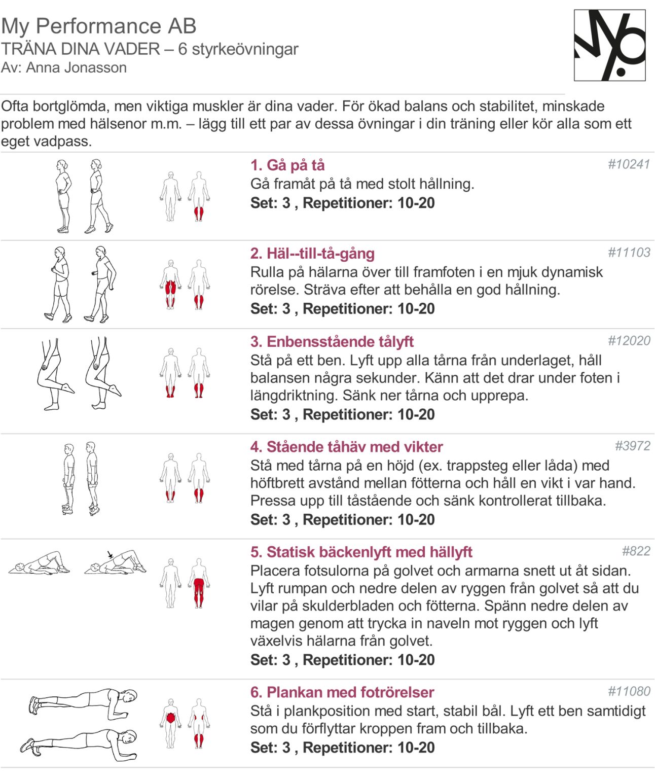 Träna vader – program med 6 övningar och fördelar du får - Anna ...